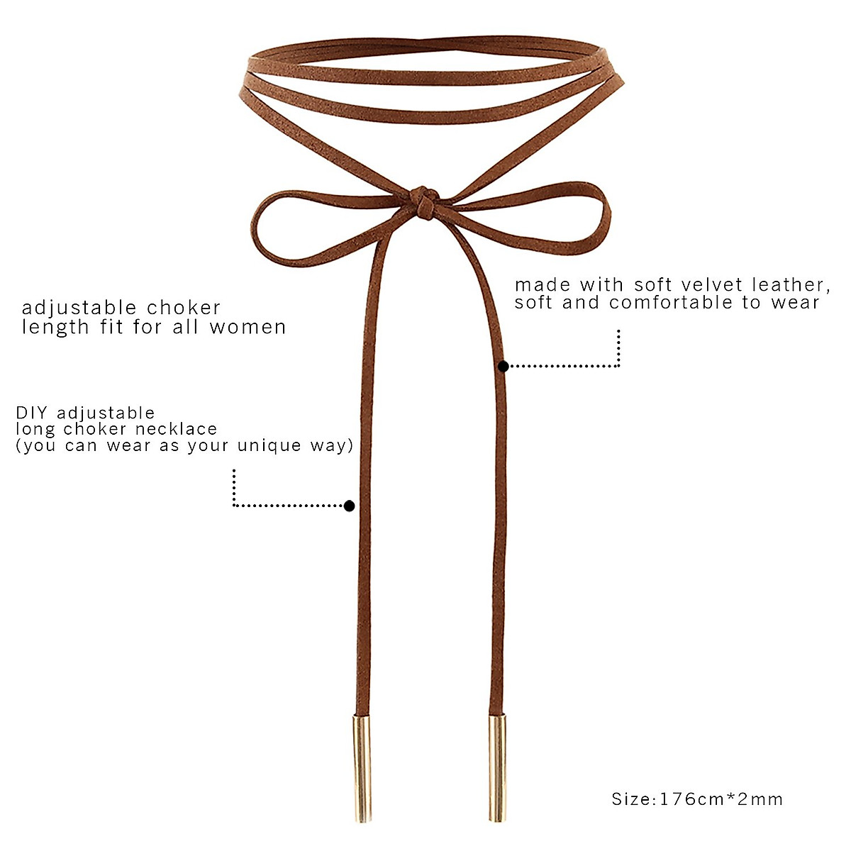 OIDEA Black Velvet Choker Necklace for Women: Gothic Long Choker Collar Classic Chain Tassle Wrap Necklace Set for Womens Ladies, Pack of 4