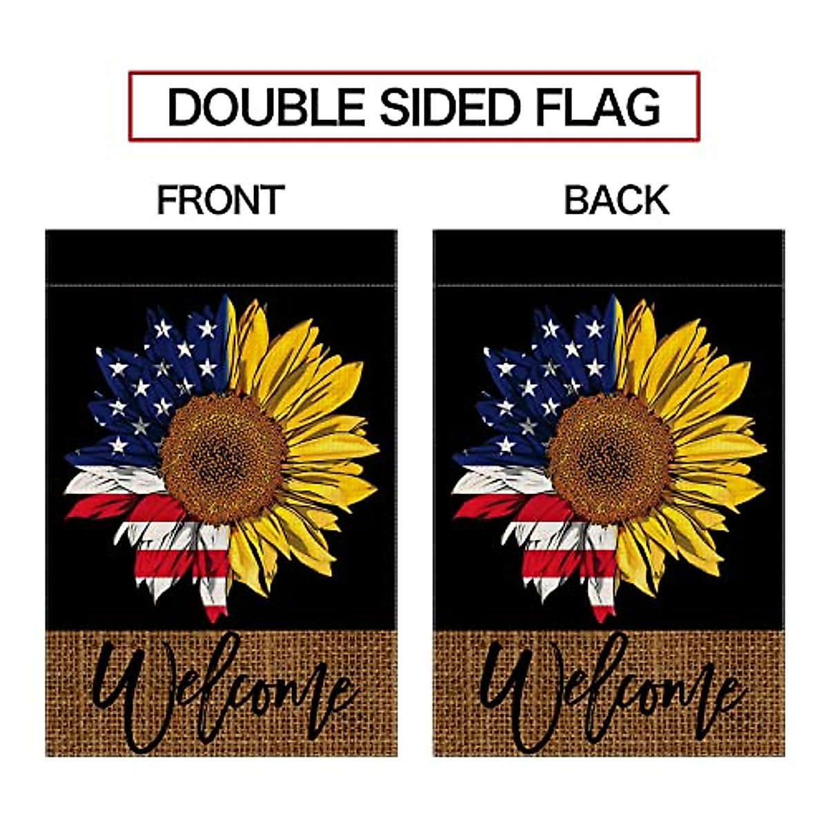 EDDERT 4th of July Garden Flag Stars Patriotic Striped Double Sided, Welcome Fourth of July Independence Day Memorial Day Flags, American Star Eucalyptus Outdoor Yard Decoration 12.5 x 18 Inch