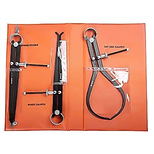 Groz 01493 8" Caliper Set, 2 piece, Inside and Outside with Spring Divider