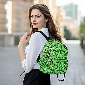 St Patrick Day Leaves Backpack for Women Casual Daypack Travel Purse Lightweight Shoulder Bag Small Backpacks for Work Outdoor Ladies Nurse Trip Gym Travel Essentials Gifts