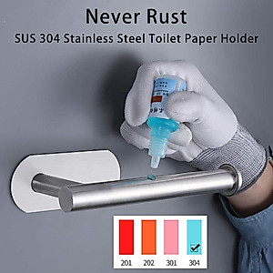 DGWHYC Toilet Paper Holder, 3M Toilet Paper Holder no Drilling for Bathroom and Washroom, SUS304 Stainless Steel Brushed Nickel (Silver), DG-TPA22