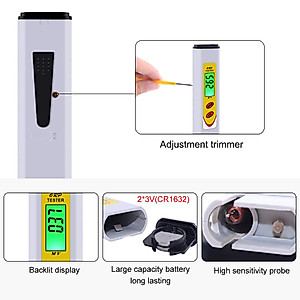 ORP Redox Meter Tester, -1999~1999mV Range, LCD Backlit ORP Meter Water Quality Mater Pen, for Drinking Water, Swimming Pool and Aquarium