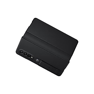 SAMSUNG Galaxy Z Fold 3 Flip Phone Case, Leather Protective Cover with Stand, Heavy Duty, Shockproof Smartphone Protector, US Version, Black,EF-FF926LBEGUS