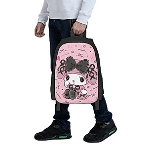 DIEZ Cartoon Backpack Melody Characters Print Backpack Cute Backpack Lightweight Backpack For School Travel Elementary School Bag Kawaii Melody