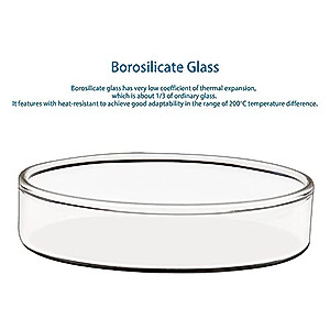stonylab 10pk Glass Petri Dishes, 90x20 mm Autoclavable Borosilicate Glass Cell Culture Dishes Petri Dishes with Clear Lid for Laboratory
