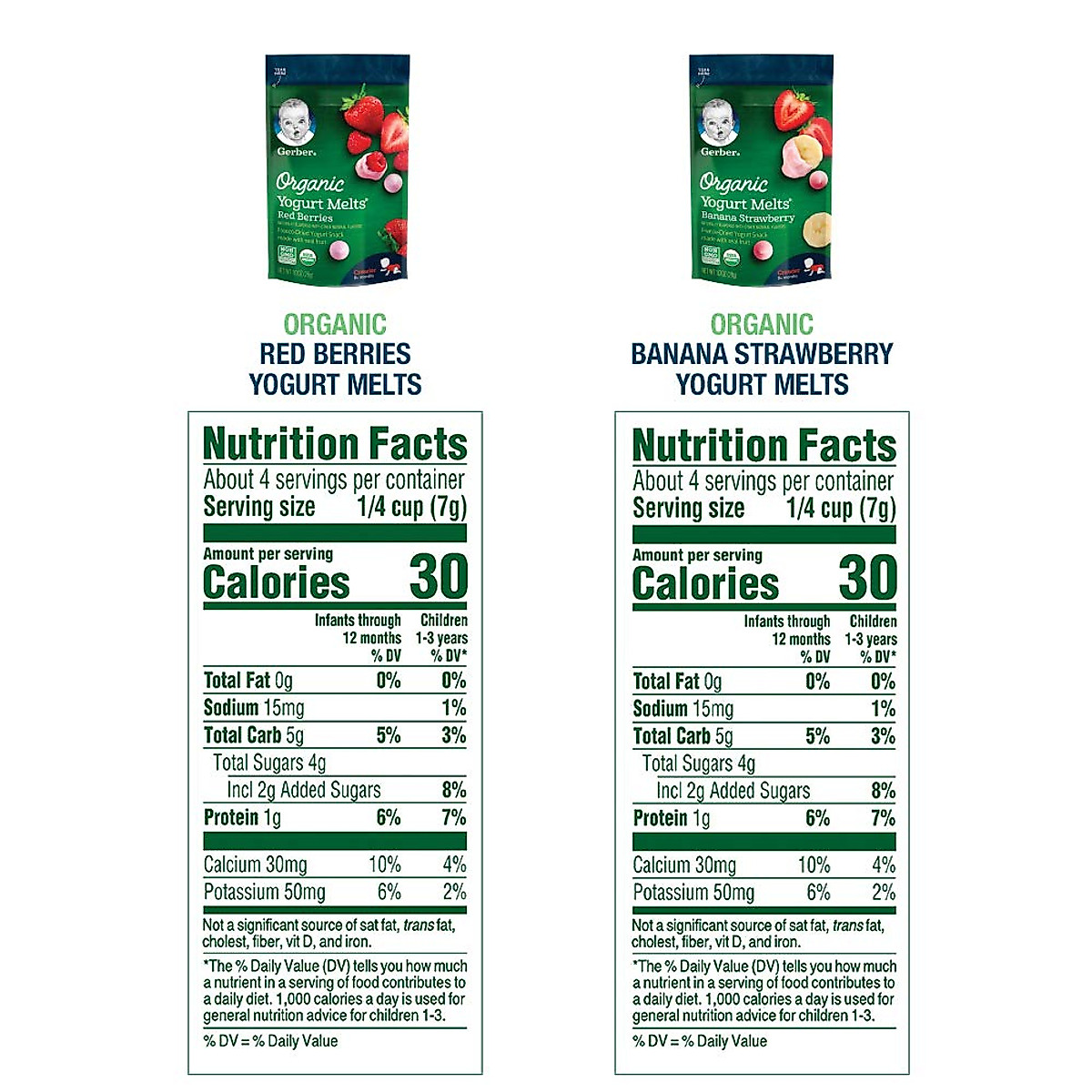 Gerber Up Age Snacks Variety Pack - Organic Yogurt Melts & Organic Puffs, 7Count & Lil Crunchies, Mild Cheddar & Veggie Dip, 8 Count