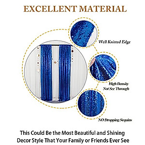 Sequin Curtains 2 Panels Royal Blue 2FTx8FT Sequin Photo Backdrop Sequin Backdrop Curtain Pack of 2-1011E