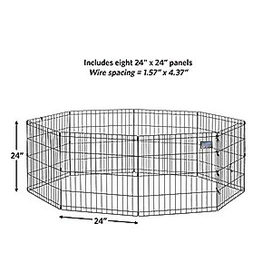 MidWest Homes for Pets Foldable Metal Dog Exercise Pen / Pet Playpen, 24'W x 24'H, 1-Year Manufacturer's Warranty