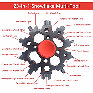 Snowflakes Multi Tool 23-in-1 Fmelut Home Gadgets for Hiking,Camping, Outdoor Gifts for Men, Women, Christmas Fidget Home Improvement Travel Tool Kit