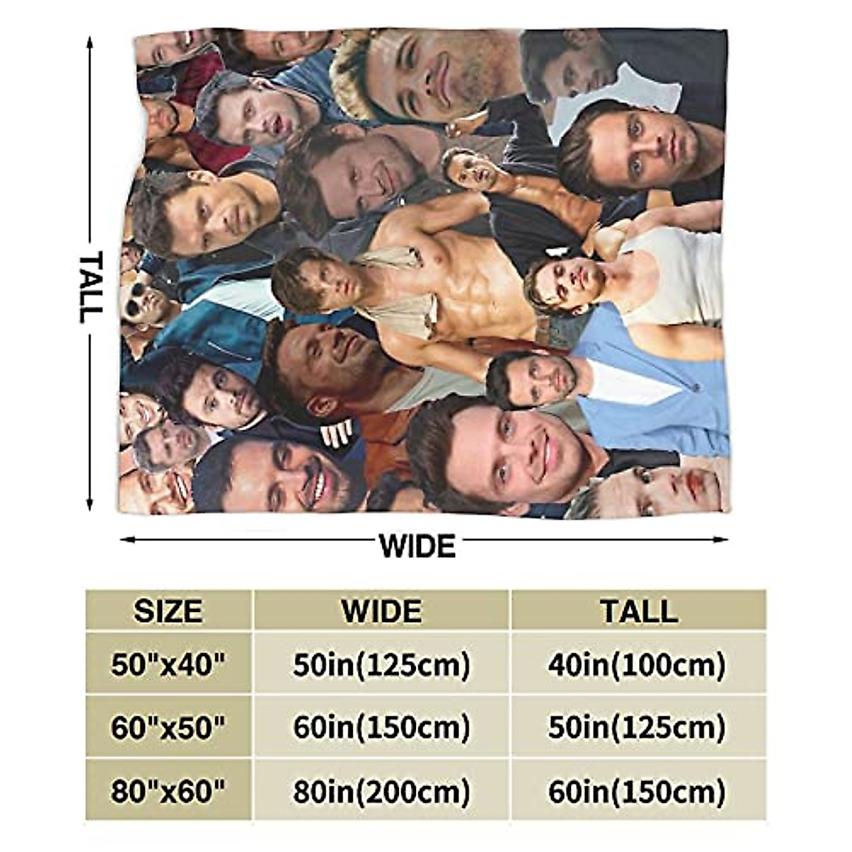 Gadimen Sebastian Stan Flannel Fleece Throw Blanket, Super Soft Lightweight Blankets for All Season, Fleece Blankets for Couch/Bed, Fuzzy Plush Blanket for Home Decorations 50x40 inches