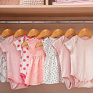 CozyMood Childrens Wooden Hangers Kids Hangers, 20 Pack Baby Hangers Nursery Wood Hangers, 360° Swivel Hook Non Slip Coat Hanger for for Coats, Suits, Pants and Jackets (Natural)