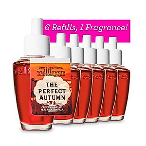Bath and Body Works 6 Pack The Perfect Autumn Wallflowers Fragrance Refill 0.8 Oz.