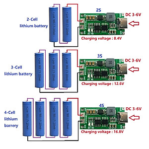 Walfront DDTCCRUB Li ion Battery Charger Module 3S4A Boost Charging Board Liion Battery Charger Module Electronic Component