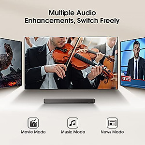 Hisense HS214 2.1ch Sound Bar with Built-in Subwoofer, 108W, All-in-one Compact Design with Wireless Bluetooth, Powered by Dolby Audio, Roku TV Ready, HDMI ARC/Optical/AUX/USB, 3 EQ Modes,Black