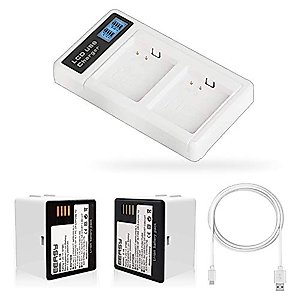 2-Pack 2440mAh Rechargeable Battery with LCD Dual Charging Station fit for Arlo Pro, Arlo Pro 2 Camera
