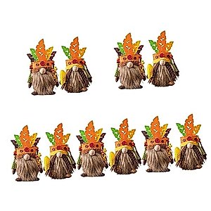 Zerodeko 10 Pcs Dwarf Chief Ornaments Holiday Dwarf Decor Thanksgiving Gnome Harvest Fall Home Dwarf Decor Fall Table Decor Gnomes Figurine Household Foam Elder Low Table
