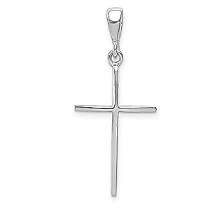 IceCarats 14K White Gold Latin Mexican Holy Cross Necklace Religious Pendant Jesus Christ Charm 33mm x 14mm Only