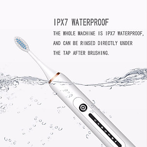 WSYKC Electric Toothbrush USB Charging for 60 Days, One Electric Handle, 4 Replacement Brush Heads, Portable Toothbrush Case, Toothbrush Holder Pink