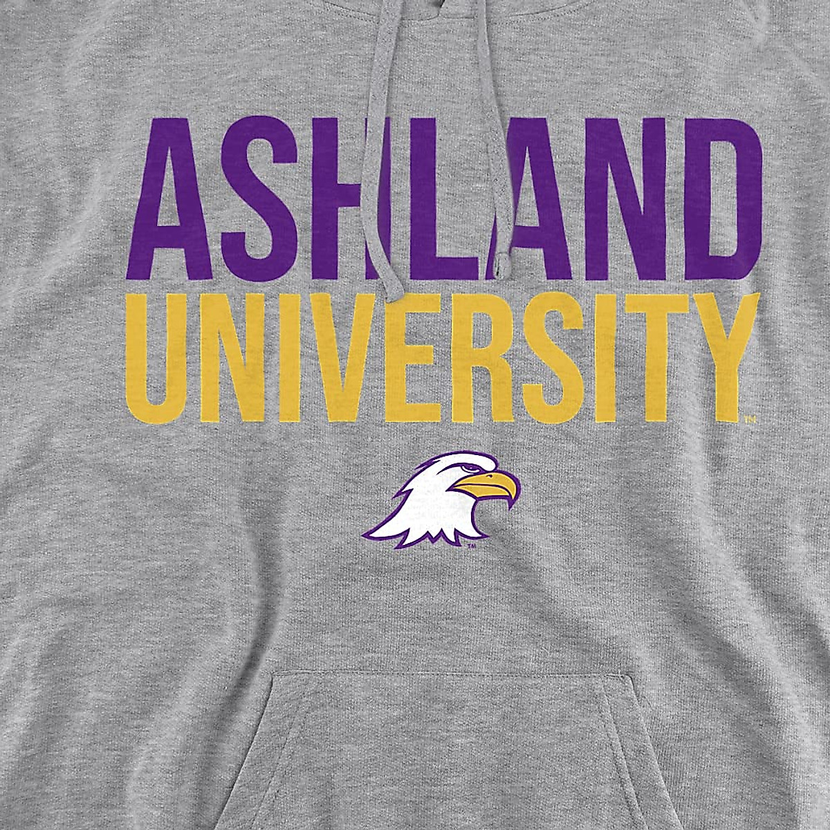 LOGOVISION Ashland University Official Stacked Unisex Adult Pull-Over Hoodie,Athletic Heather, Large