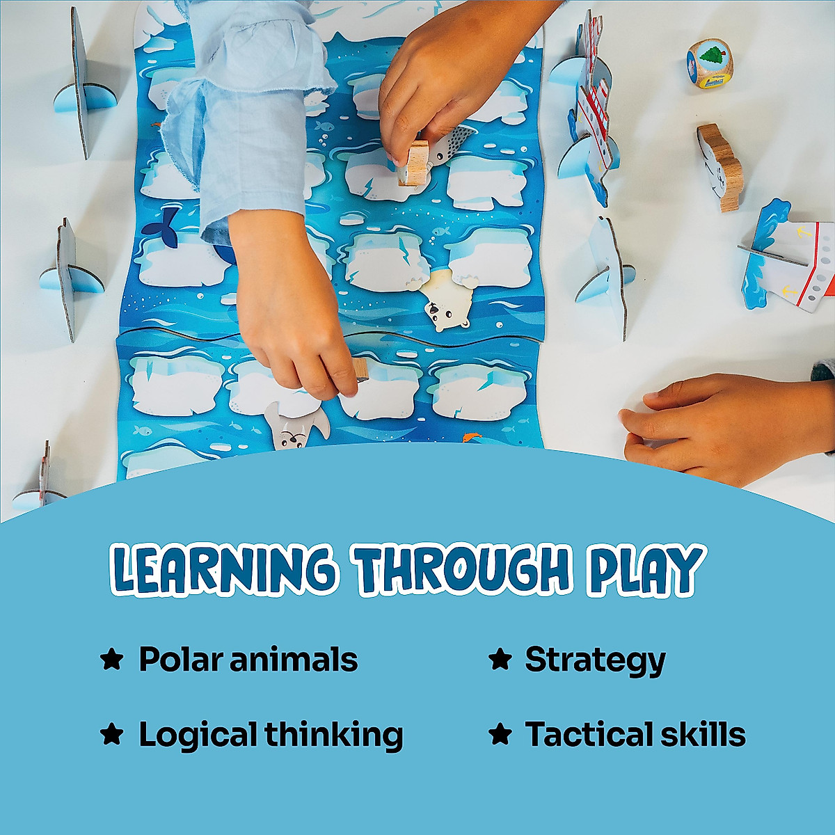 Polar Adventure - A Family Board Game to Teach About Climate Change - Fun & Educational Preschool Games for Boys and Girls - Learning Resources for Kids Ages 3-6 by Adventerra Games