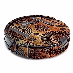MightySkins Skin Compatible with Shark Ion Robot R85 Vacuum - Wooden Floral | Protective, Durable, and Unique Vinyl Decal wrap Cover | Easy to Apply, Remove, and Change Styles | Made in The USA