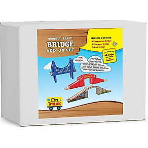 On Track USA Bridge Accessory Train Set: Suspension, Overpass and Arch Bridge Set Compatible with All Major Toy Trains Railway Expansion Accessories, Toy Train Track Accessory