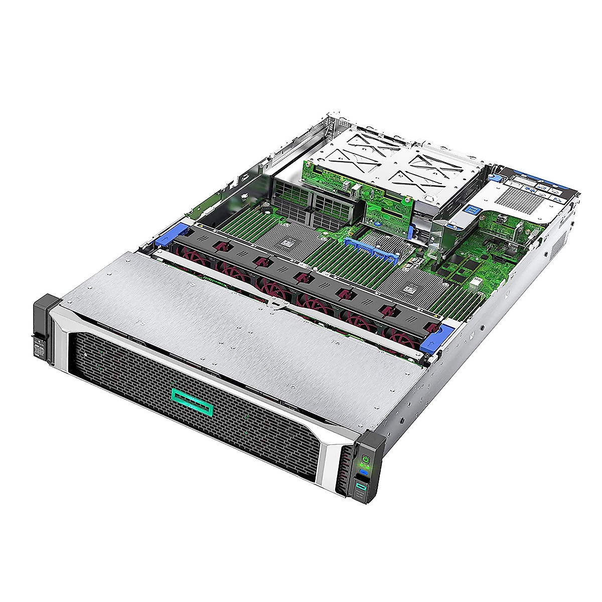 HP ProLiant DL385 Gen10 Business Server Bundle with 2 EPYC 7302 16 Core 3.0GHz CPU, 64GB RAM, 7.68TB Enterprise SSDs, RAID, Rail Kit, Win Server 2019