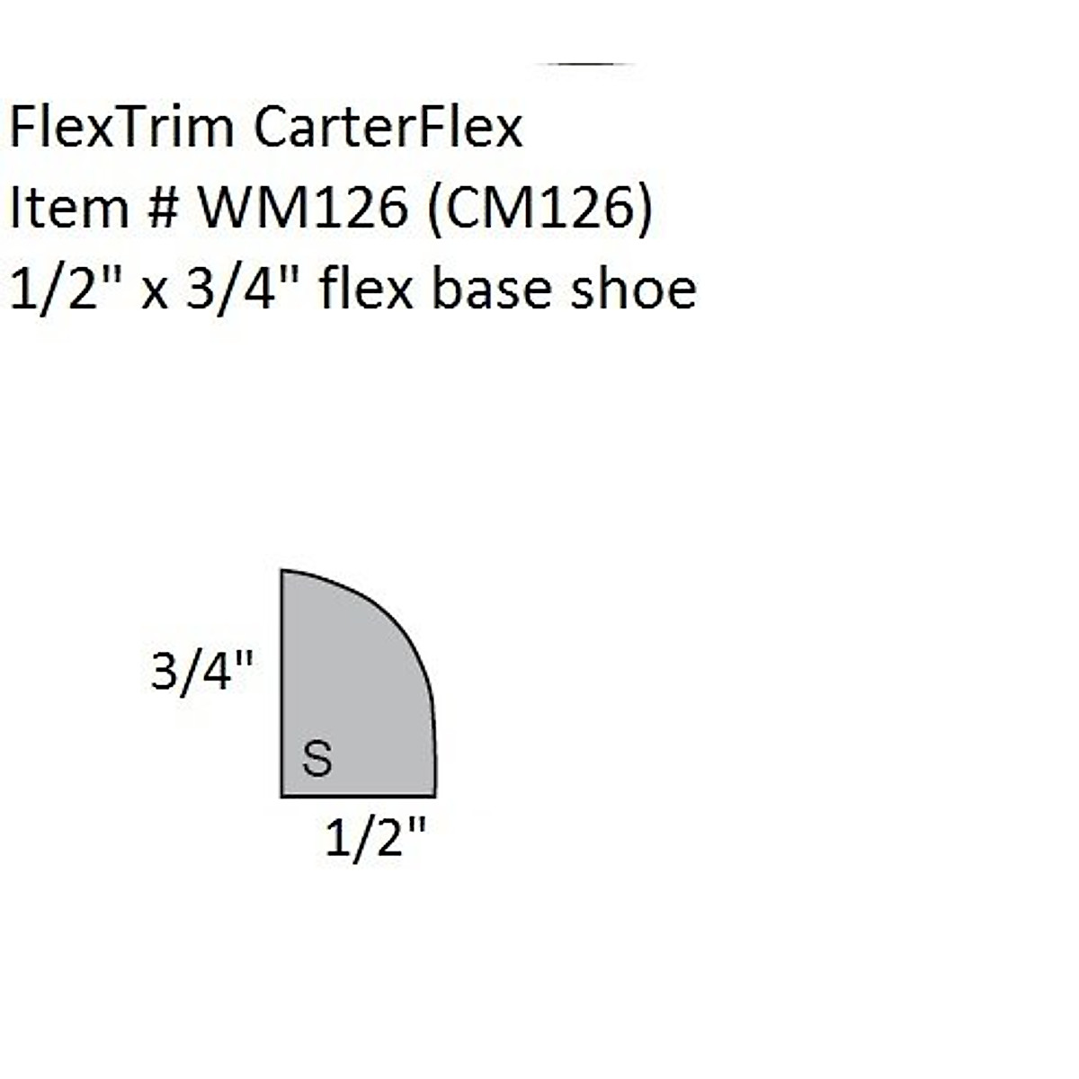 FlexTrim #WM126: 1/2" x 3/4" Flexible Base Shoe molding - 8' feet Long