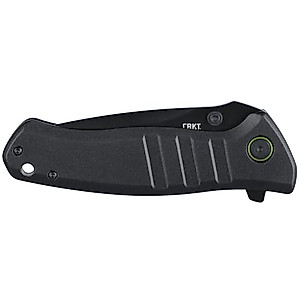 CRKT Dextro EDC Folding Pocket Knife: Everyday Carry Plain Edge, Liner Lock, Aluminum Handle 6295, Gray and Black