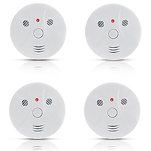 4 Pack Combination Smoke and Carbon Monoxide Detector Battery Operated, Travel Portable Photoelectric Fire&Co Alarm for Home, Kitchen