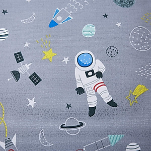 Brandream Boys Space Bedding Kids Bedding Sets Full Size Grey Astronaut 100% Cotton Duvet Cover Sets Reversible Zipper Closure(No Comforter Included)