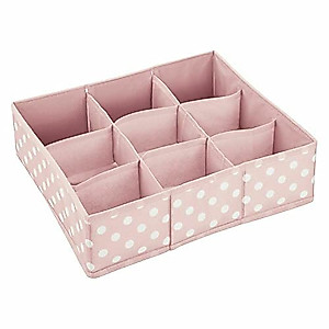 Fabric 9 Section Drawer/Closet Storage Organizer for Kids - Pink/White