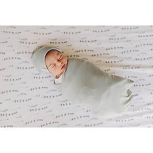 Pack and Play Sheets - 2 Pack Fitted with 100% Jersey Cotton - Pack N Play Mattress Sheets for Boys and Girls, Newborn Essentials (Neutral Forest Grey Floral and Leaves)