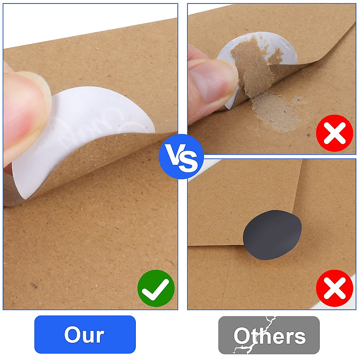 Joyberg 34 PCS Thank You Cards With Envelopes, Blank Navy Baby Shower Thank You Cards, Brown Paper Envelopes and Stickers Thank You Notes, Wedding Thank You Cards With Envelopes