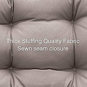 QILLOWAY Outdoor Seat/Back Chair Cushion Tufted Pillow, Spring/Summer Seasonal Replacement Cushions - Pack of 4 (Tan/Grey)