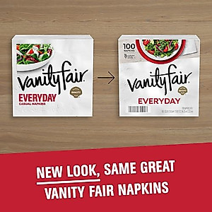 Vanity Fair Everyday Paper Napkins, 100 2-Ply Disposable Napkins