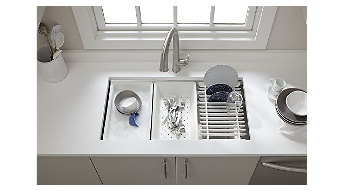 KOHLER 5540-NA Prolific Stainless Steel Workstation Sink | Quiet & Durable