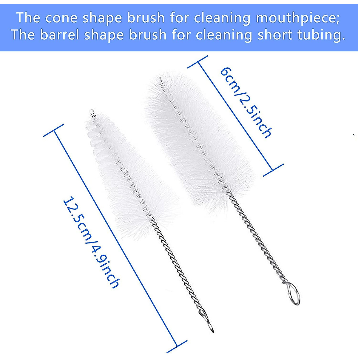 Hysagtek 4 Pieces Trumpet Snake Brush Cleaning Kit, Trumpet Brush Mouthpiece Brush Valve Casing Brush Flexible Brush with Cleaning Rod