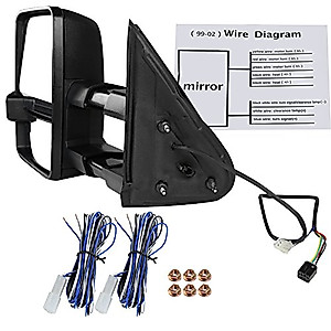 Spec-D Tuning Facelift Style Power + Heated Tow Mirrors W/Smoke Led Signal Compatible with Chevrolet Chevy Silverado Sierra 1999-2002