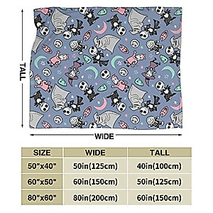 Smilnstore Funny Skull Pattern Throw Blanket 50"x60" Lightweight Plush Flannel Comfy for Couch Sofa Bed