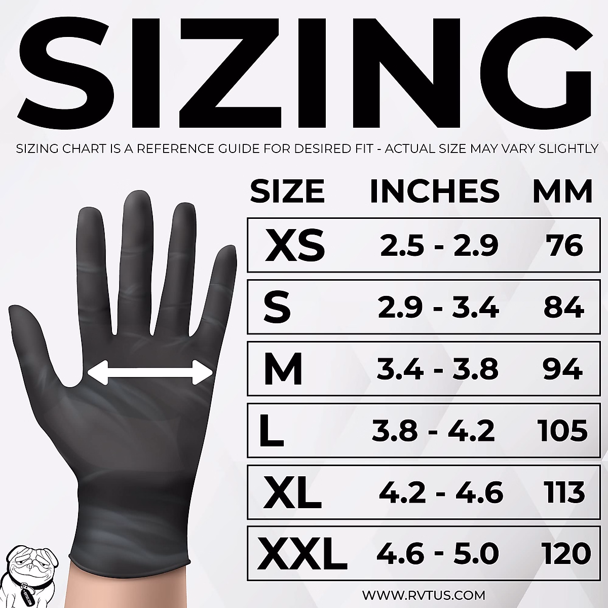 RVTUS Nitrile Gloves 5 Mil Disposable Gloves - Powder Free - Latex Free (100, X-Small)