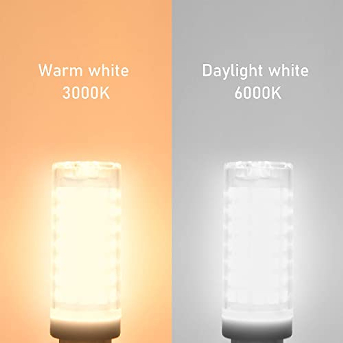 comzler G9 LED Bulb Bi Pin Base G9 6W LED Bulbs Daylight White 6000K, G9 Light Bulbs for Chandelier, Ceramic Base, 60W Halogen Equivalent, Non-dimmable, 600LM, Pack of 6