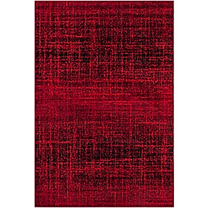 SAFAVIEH Adirondack Collection Area Rug - 5'1" x 7'6", Red & Black, Modern Abstract Design, Non-Shedding & Easy Care, Ideal for High Traffic Areas in Living Room, Bedroom (ADR116F)