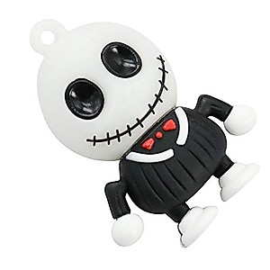 2.0 Jack Skellington Skeleton 32GB USB External Hard Drive Flash Thumb Drive Storage Device Cute Novelty Memory Stick U Disk Cartoon