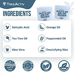 TreeActiv Invisible Acne Spot Treatment, 150+ Treatments, Salicylic Acid & Tea Tree Oil No Show Spot Treatment for Cystic & Hormonal Acne, Works for Blackheads & Whiteheads