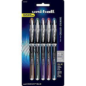 uni-ball 1832410 Vision Elite Blx Series Rollerball Pen .5 Mm Assorted 5/St