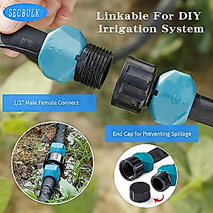 Secbulk Soaker Hose 100FT For Garden Beds 50ftX2 1/2" Drip Hose Linkable Consistent Irrigation Hose Save 80% Water, Leakproof Kink Free Double Layer Flat Soaker Hose for Garden Bed Foundation