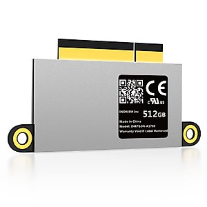 INDMEM NVMe PCle SSD 512GB 3D TLC Flash Hard Drive with Tools for Upgrade 2016 2017 13" MacBook PRO A1708（EMC 2978/3164 Non-Touch Bar Models(Late 2016-Mid 2017 Year)