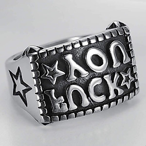 Jude Jewelers Retro Vintage Stainless Steel Fuck You Mantra Cocktail Party Graduation Party Ring (Silver, 9)