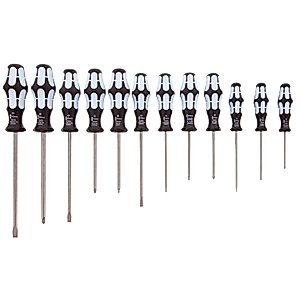 Wera - Stainless Screwdriver Set 12Pc (Sl/Ph/Sq), 3334/12 - 5347903001